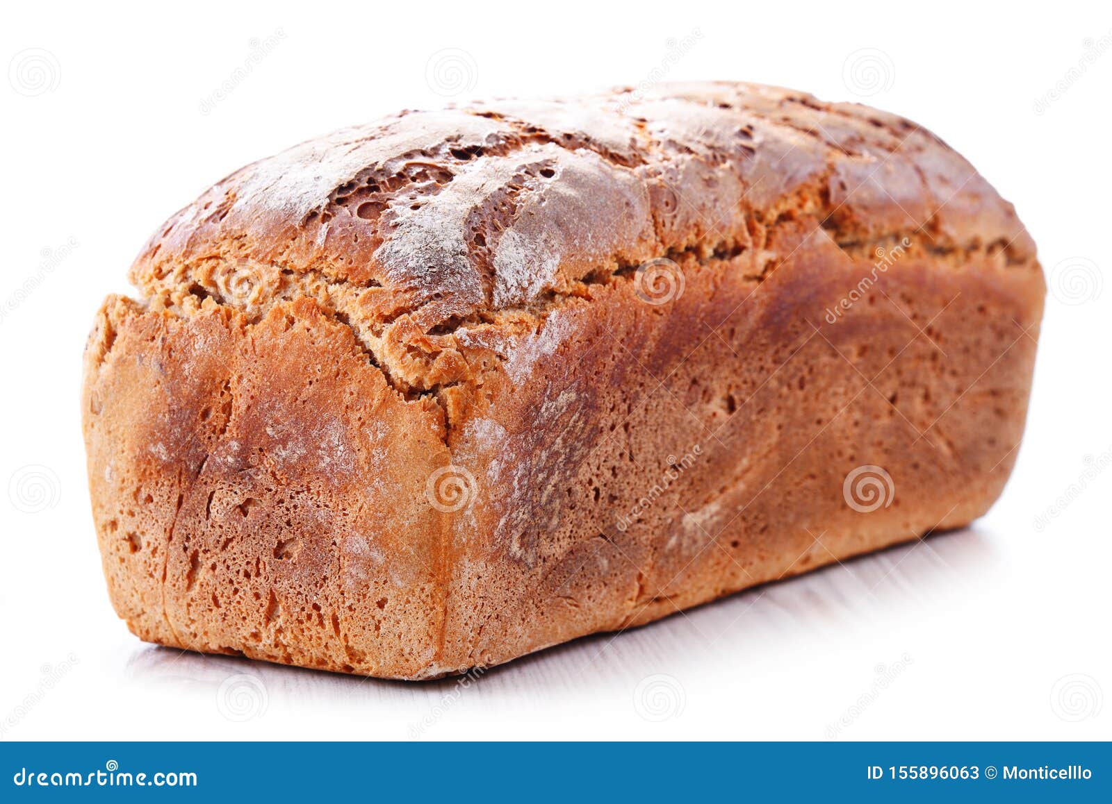 Large Loaf of Fresh Organic Bread Isolated on White Stock Image - Image ...