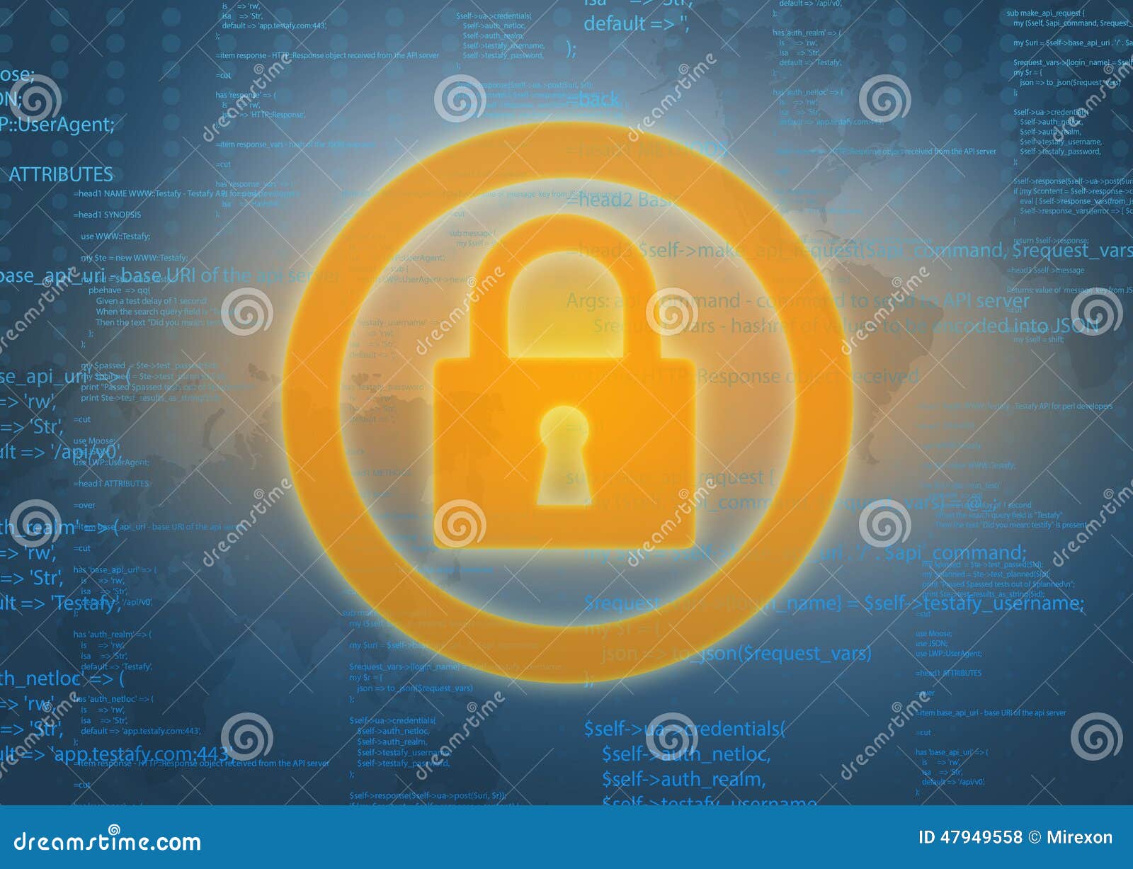 Large Lock Icon on Abstract Background of Computer Stock Photo - Image ...