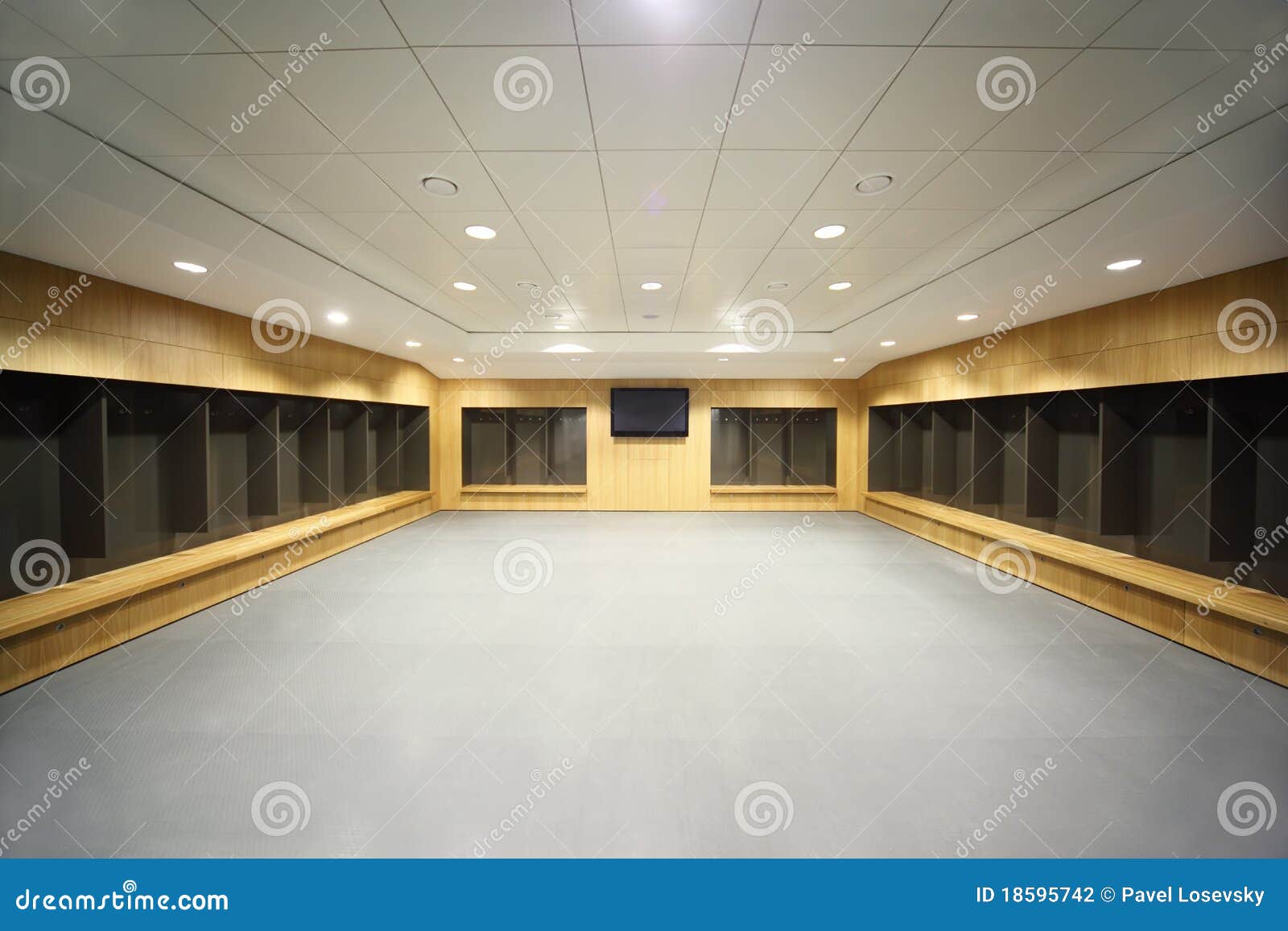 Large locker room. stock photo. Image of house, flooring - 18595742