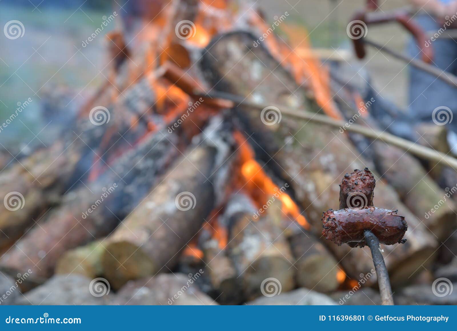 Log on the Fire stock image. Image of barbecue, detail - 116396801