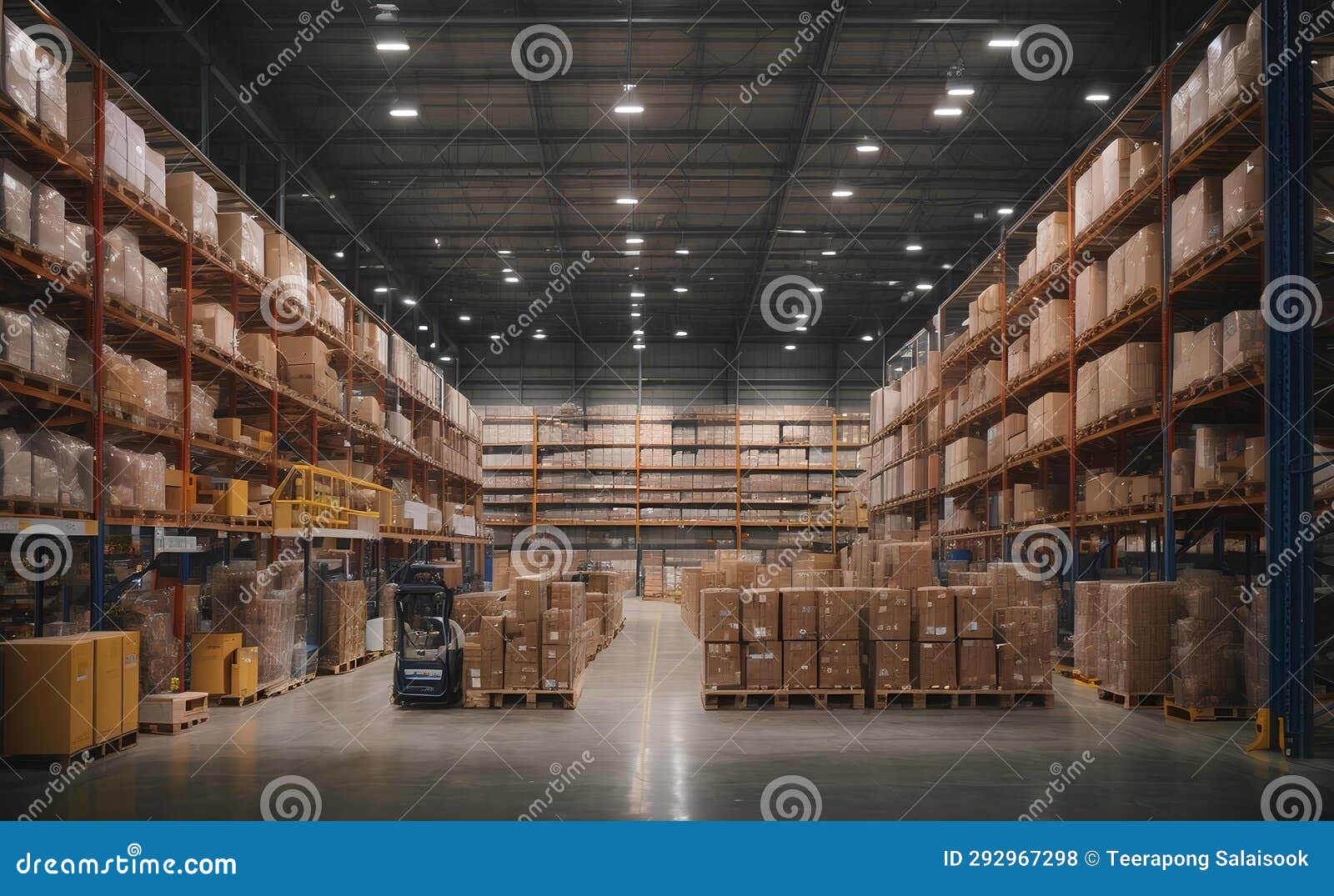 A Large Logistics Warehouse Filled with Boxes Parcels and Merchandise ...