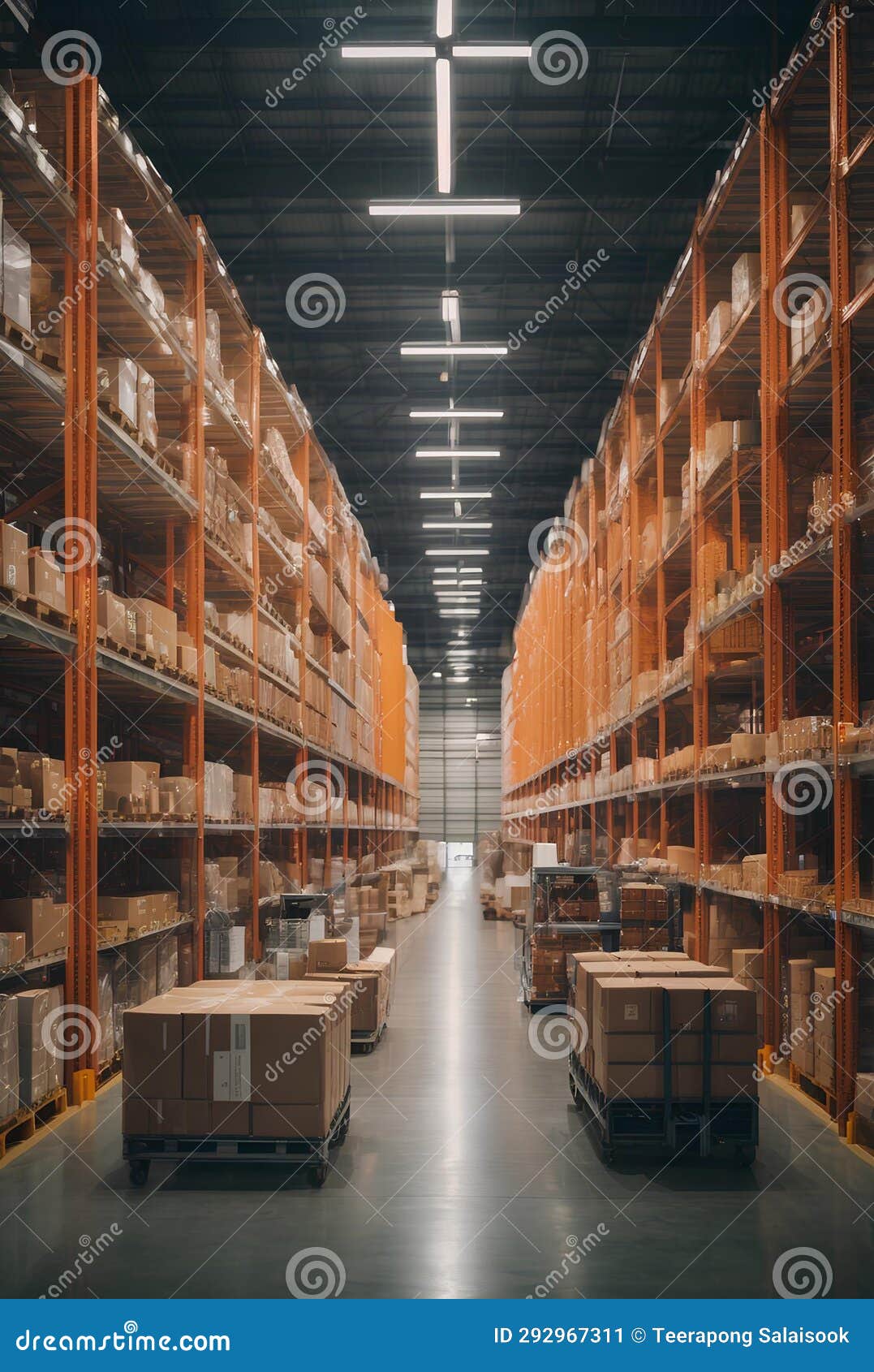 A Large Logistics Warehouse Filled with Boxes Parcels and Merchandise ...