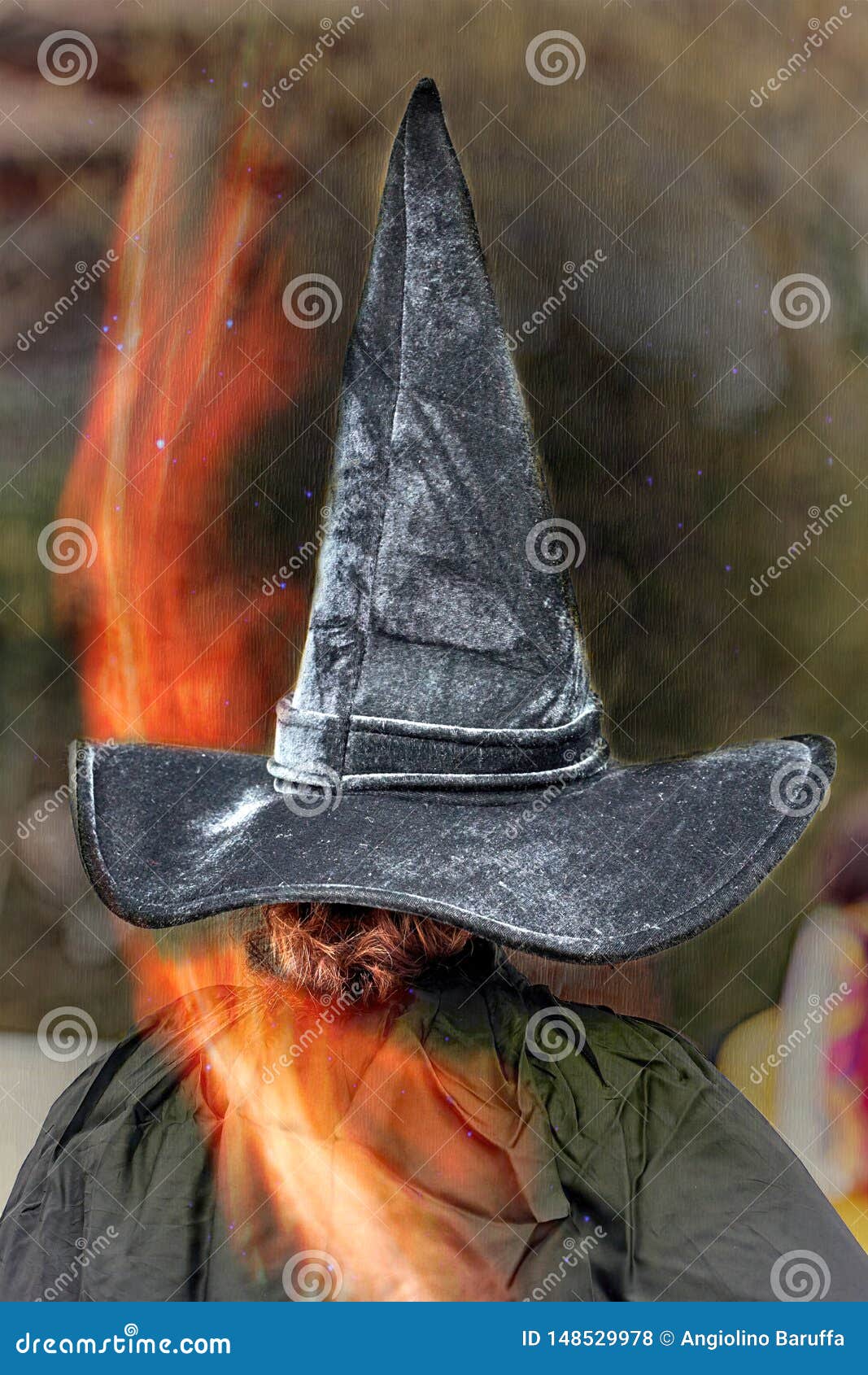 Large and Long Pointy Witch Hat for Halloween Stock Photo - Image of ...