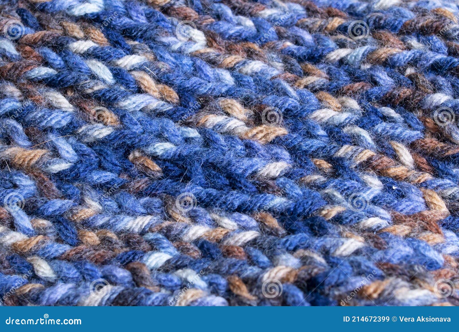Large Loops on Blue Wool Knit Fabric Stock Image - Image of pattern ...