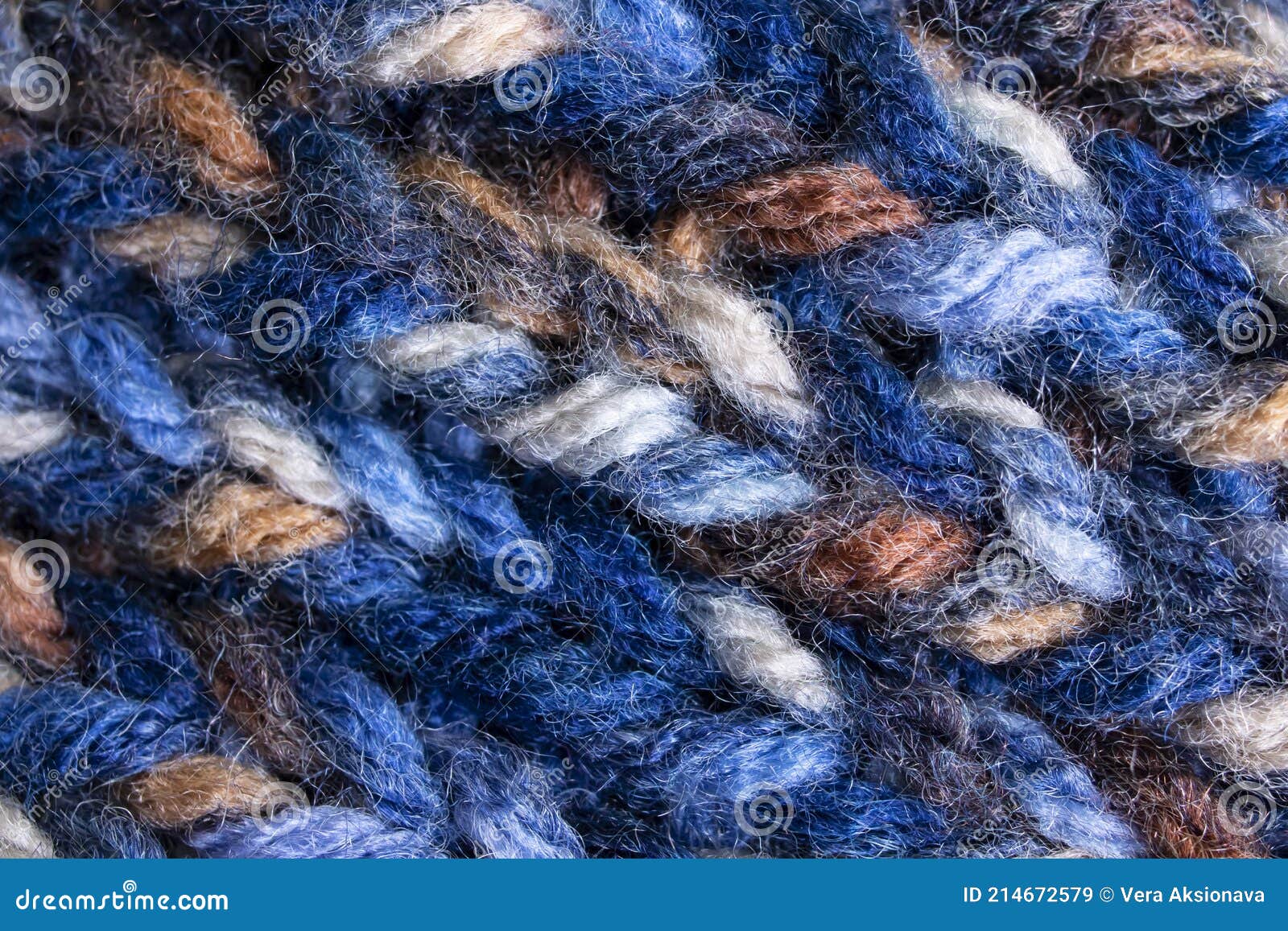 Large Loops on Blue Wool Knit Fabric Stock Image - Image of abstract ...