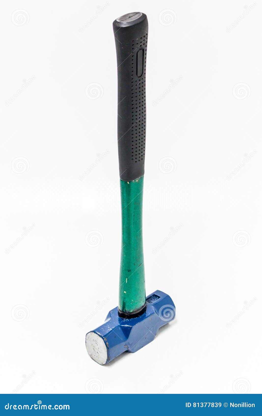 Large Lump Blue Hammer Steel Stock Image - Image of industry, white ...