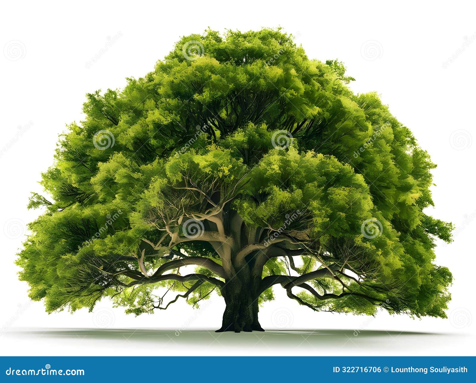 A Large, Lush Tree with Dense Leaves and a Strong Trunk. Tree Standing ...
