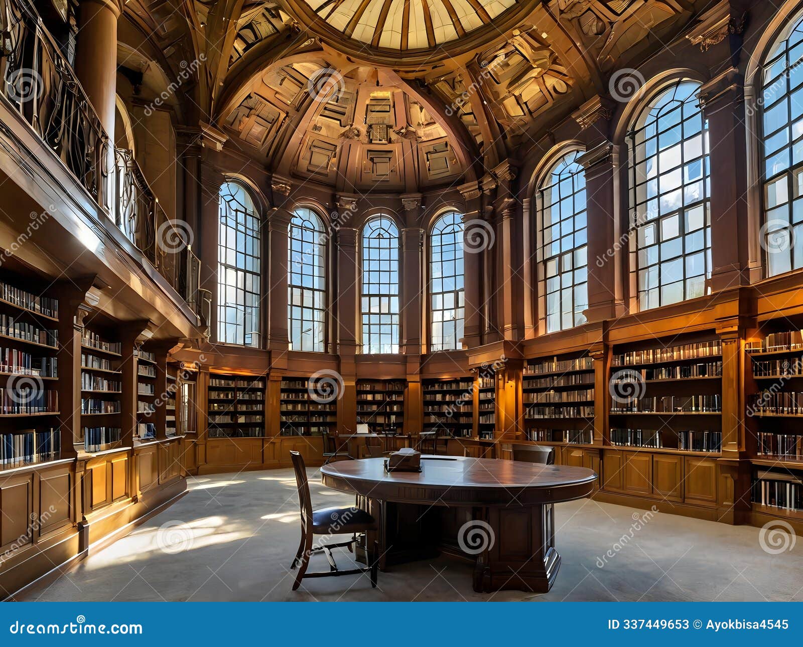 The Library is Neat and Beautiful Stock Illustration - Illustration of ...