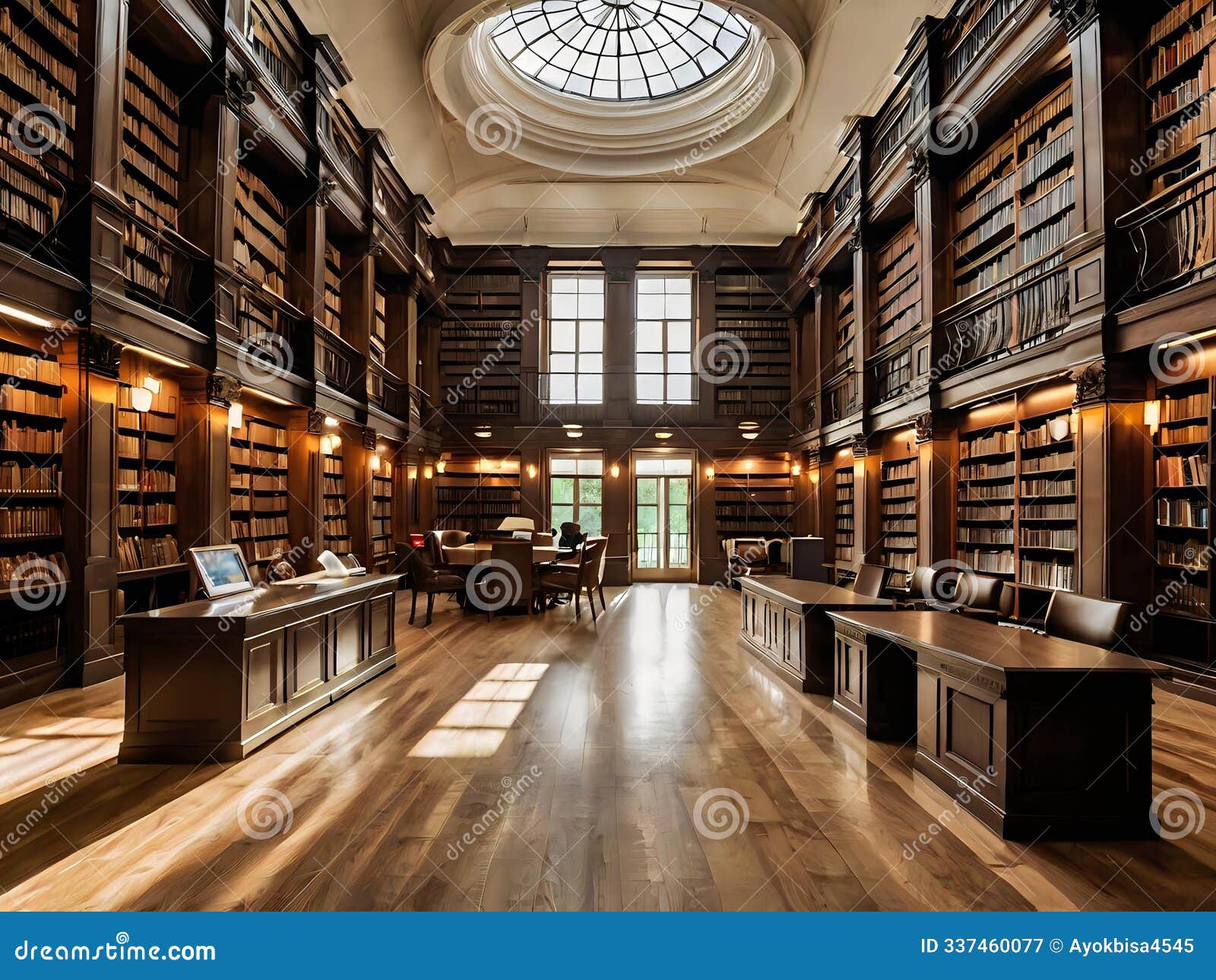 The Library is Neat and Beautiful Stock Illustration - Illustration of ...