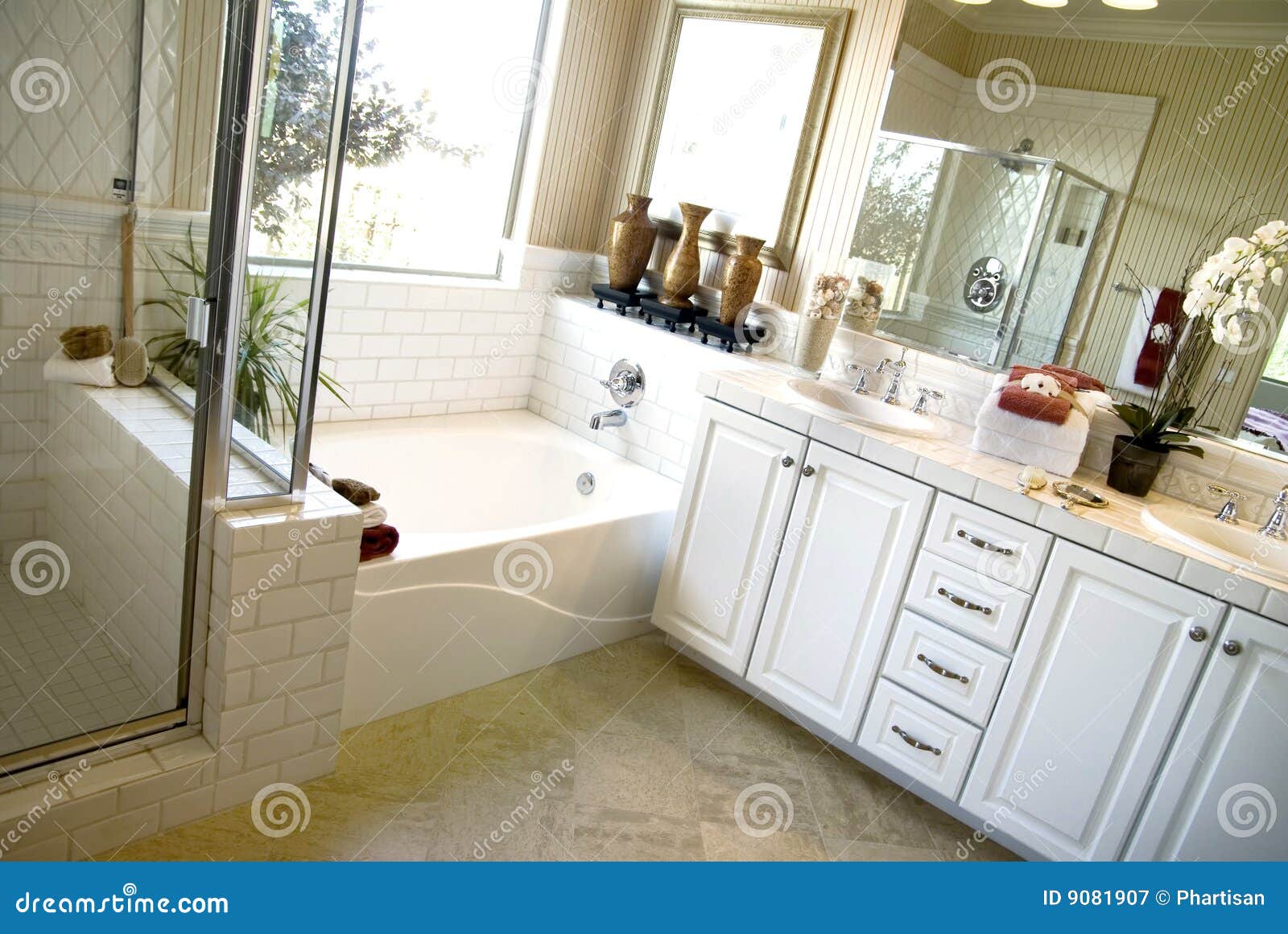 Large luxury bathroon stock image. Image of relax, wash - 9081907