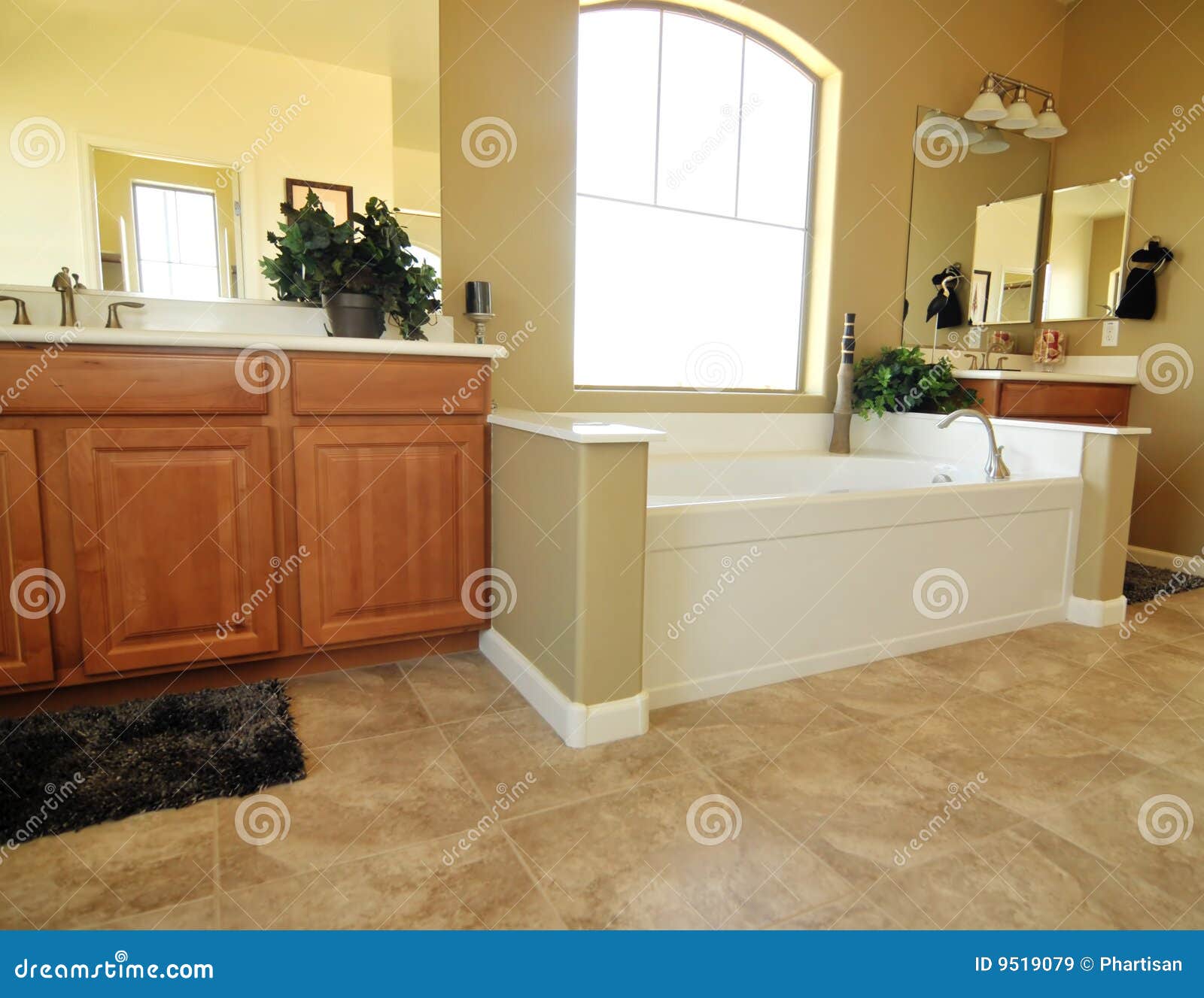Large luxury bathroon stock image. Image of mirrors, counter - 9519079
