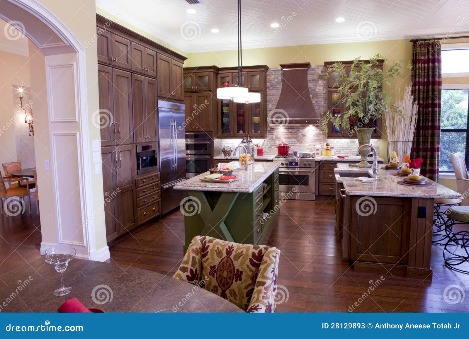 Large Luxury Kitchen stock image. Image of glass, resident - 28129893