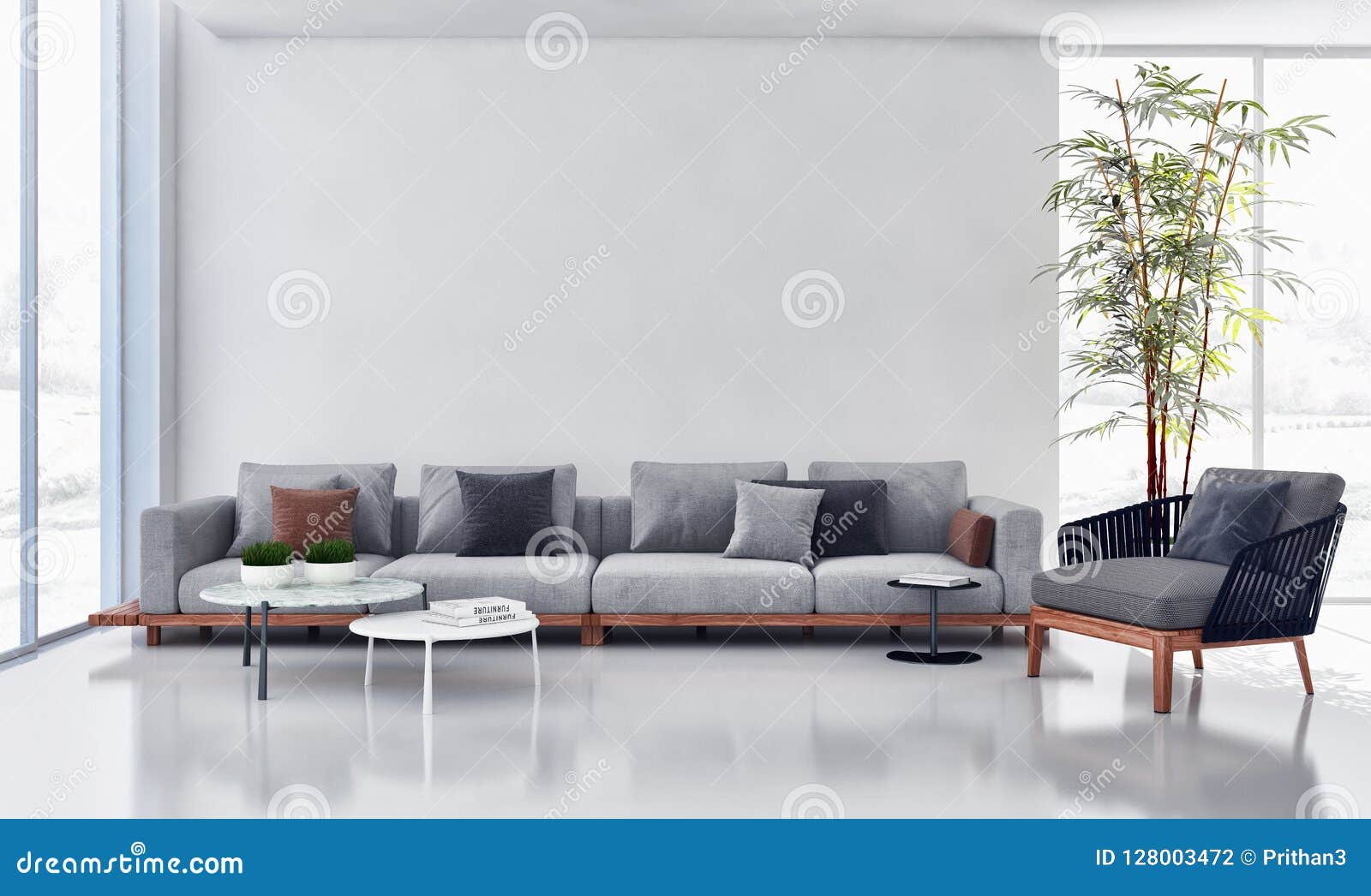 Large Luxury Modern Bright Interiors Apartment Living Room Illus Stock ...