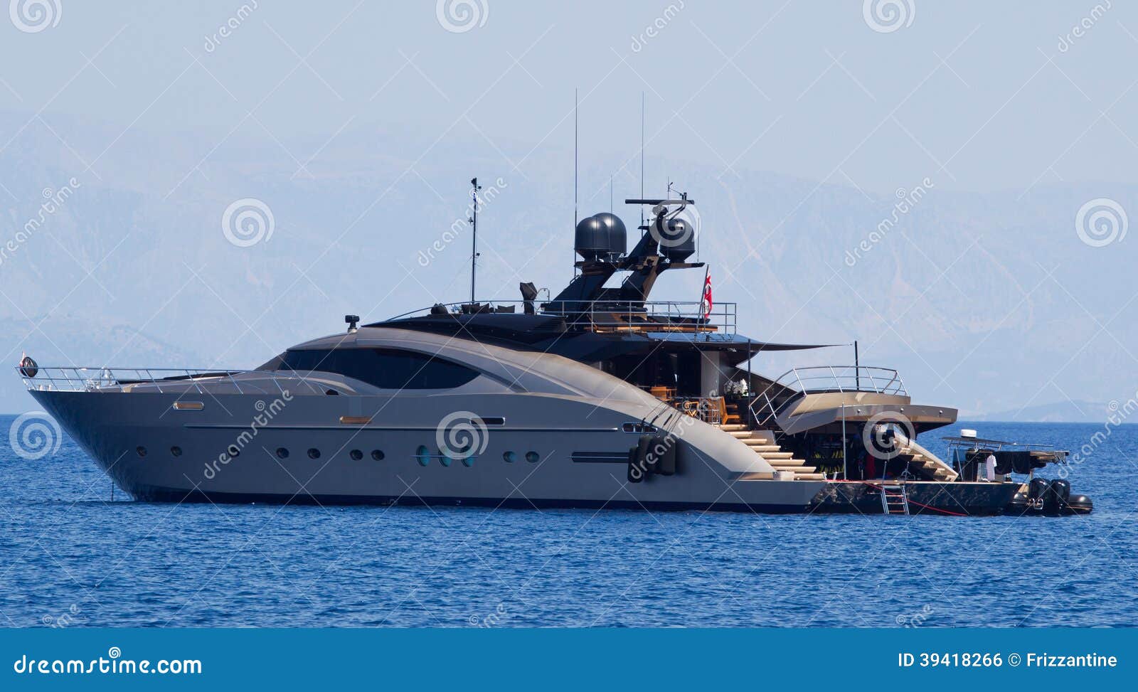 Large Luxury Private Yacht at Sea. Stock Photo - Image of energy, ocean ...