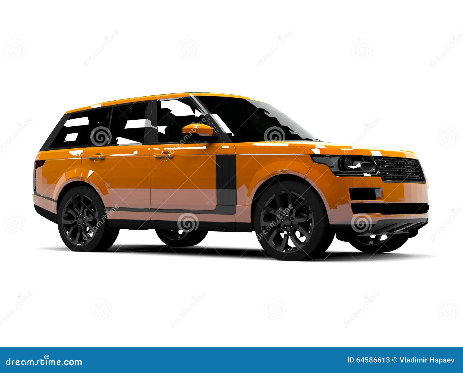Large Luxury SUV Orange. Front and Side Editorial Stock Photo ...