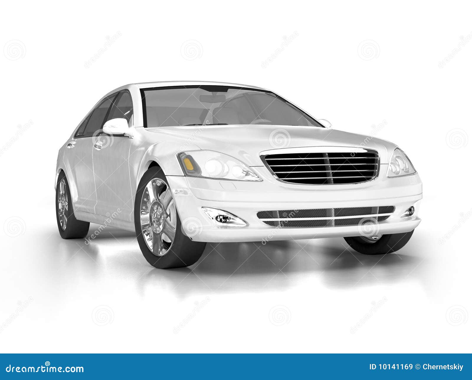 Large luxury white car stock illustration. Illustration of saloon ...