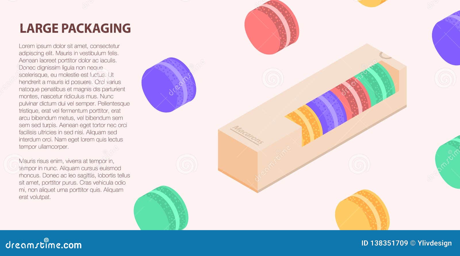 Large Macaroon Packing Banner, Isometric Style Stock Vector ...
