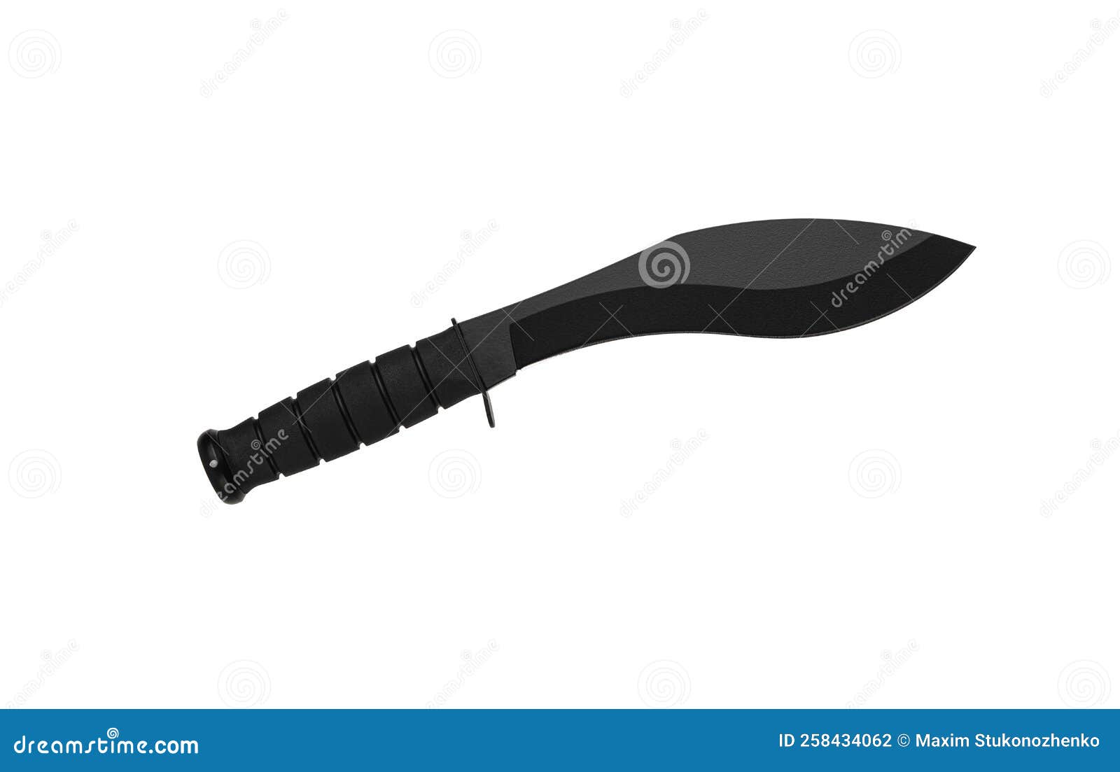 A Large Machete Knife With A Black Curved Blade. Modern Edged Weapons ...