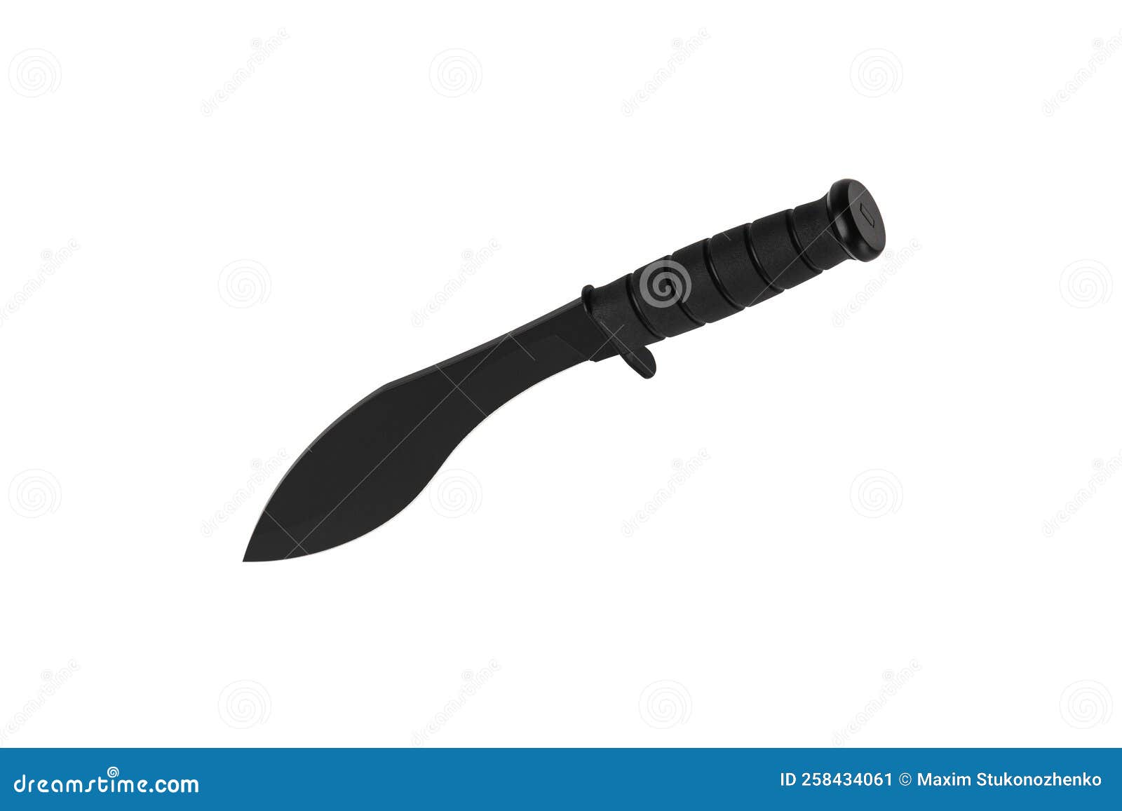 A Large Machete Knife with a Black Curved Blade. Modern Edged Weapons ...
