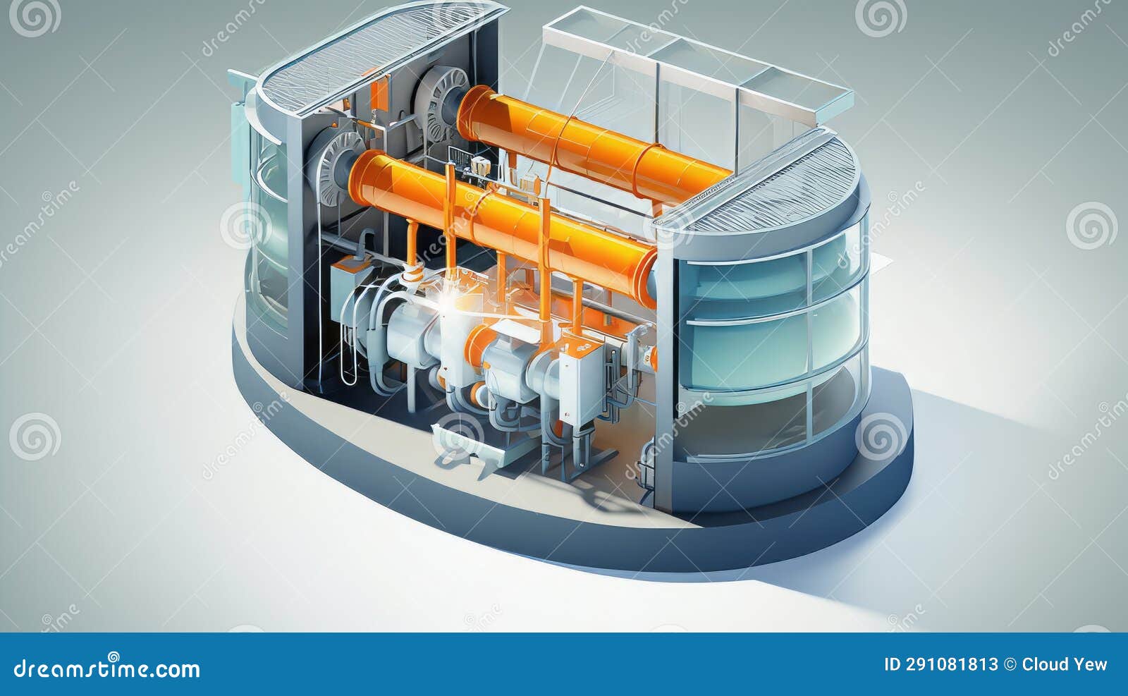 Large Machine that is Inside of a Building Stock Illustration ...