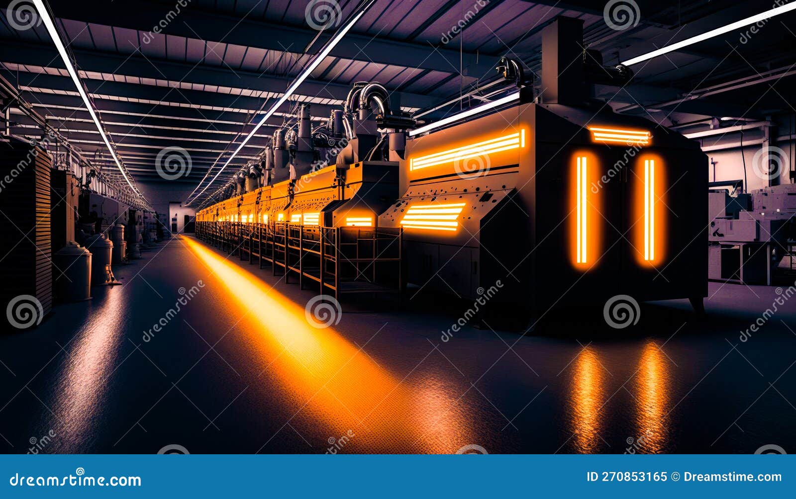 Large Machine Room with Lot of Machines Generative AI. Stock Image ...