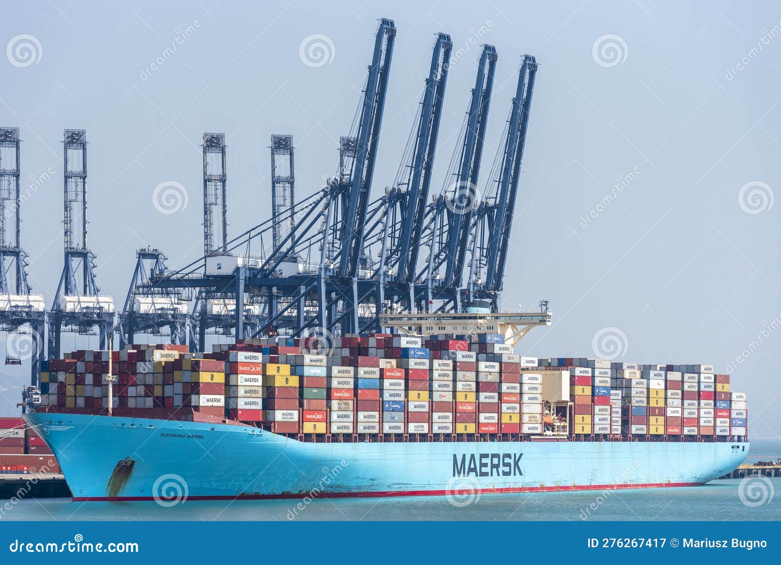 Large Maersk Owned Container Ship Eleonora Maersk Berthed Under