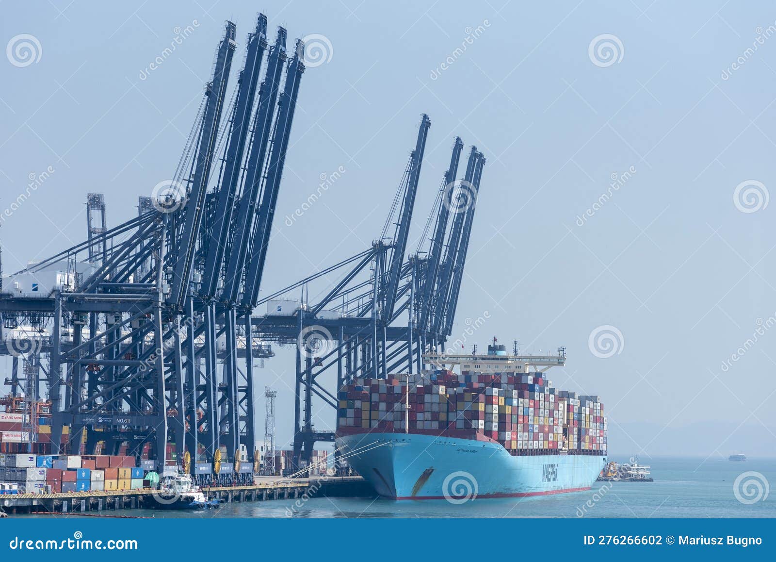 Large Maersk Owned Container Ship Eleonora Maersk Berthed Under