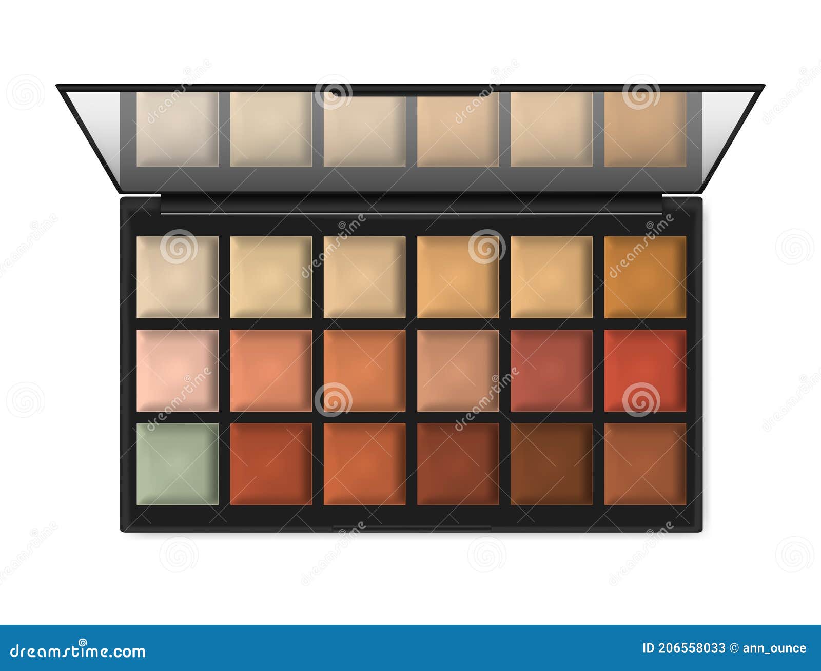 Large Make-up Palette Container Isolated on White Background Realistic ...