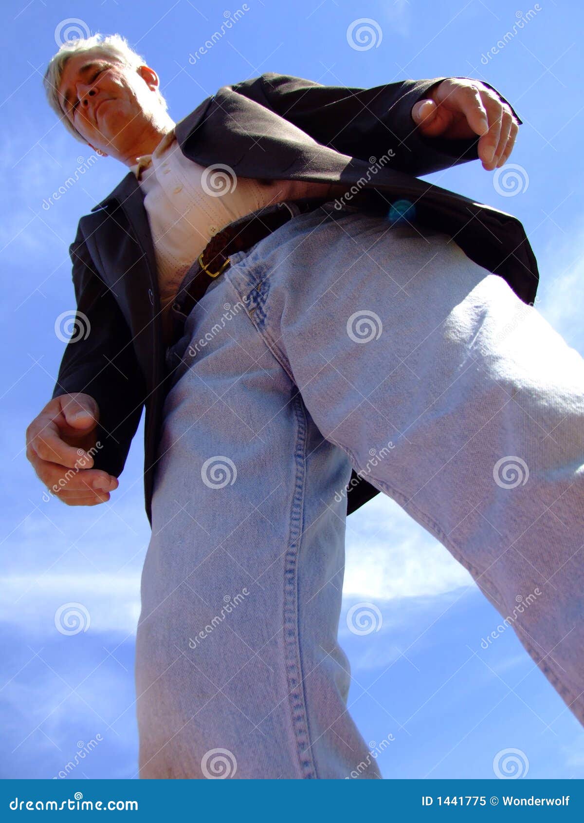 Large Man stock image. Image of giant, huge, jeans, look - 1441775