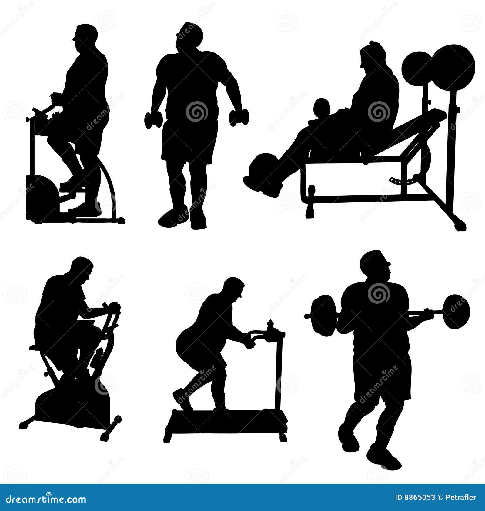 Large Man Excercise Silhouettes Stock Vector - Illustration of bike ...