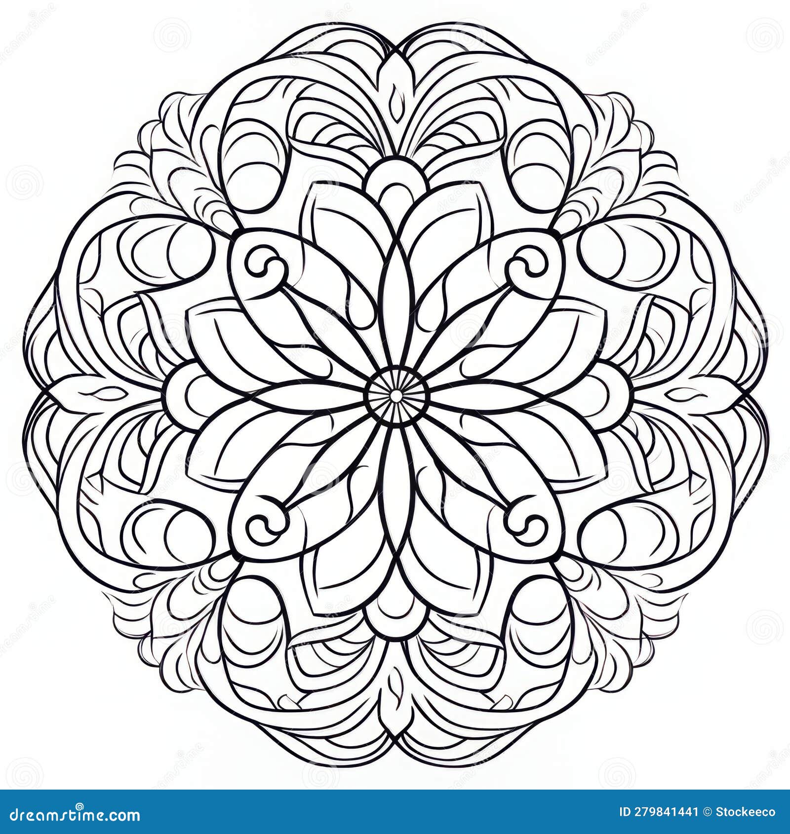 Bold and Graceful Mandala Coloring Pages for Adults Stock Illustration ...