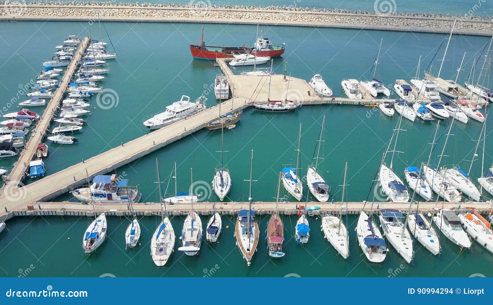 Large Marina with Various Yachts and Boats Stock Photo - Image of ...