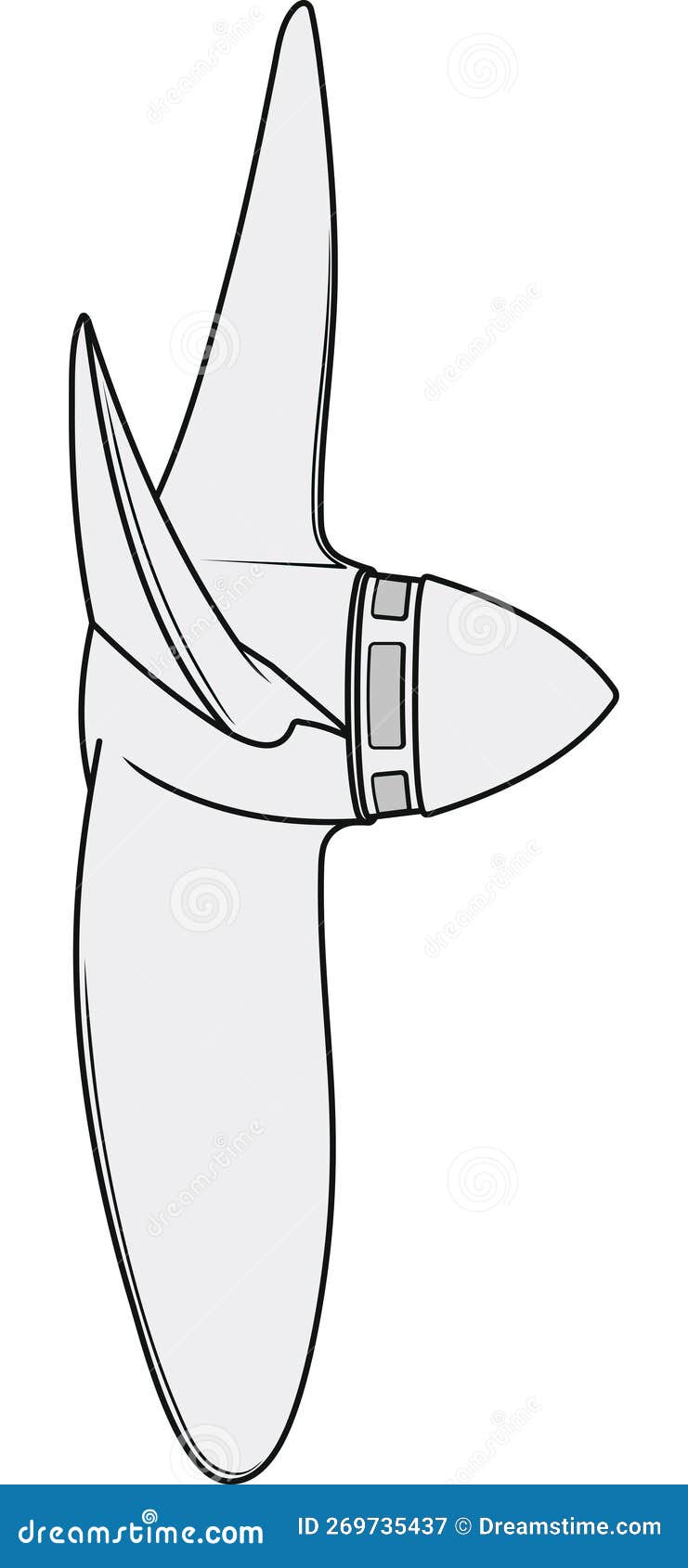 Large Marine Three-blade Ship Propeller Side View Stock Vector ...