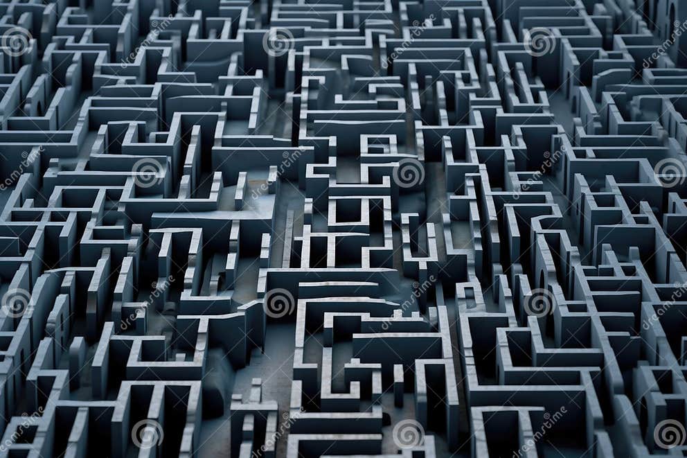 A Large Maze with Many Different Paths, AI Stock Image - Image of ...