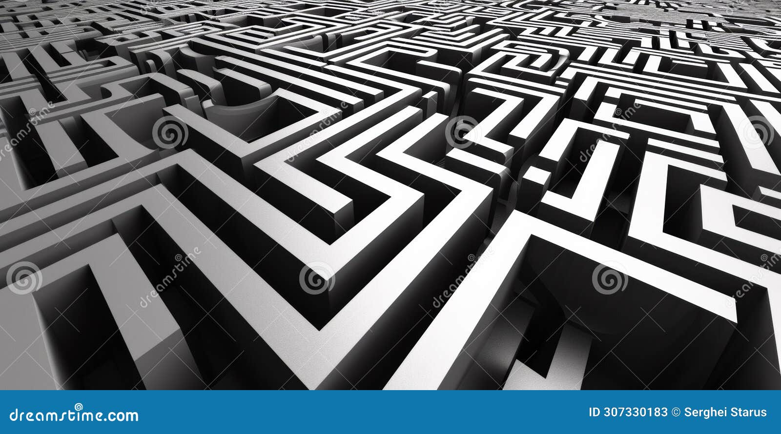 A Large Maze with Many Different Shapes and Sizes, AI Stock Image ...