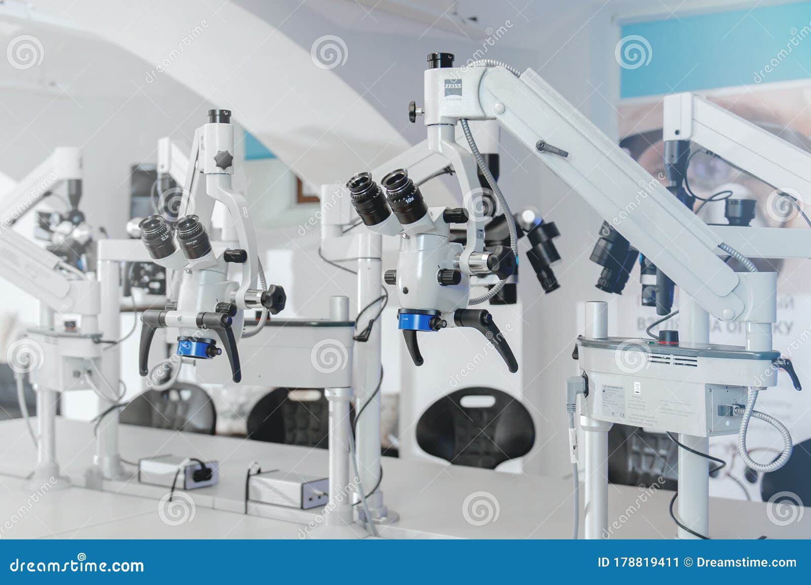 Large Medical Microscopes, in the Laboratory Stock Image - Image of ...