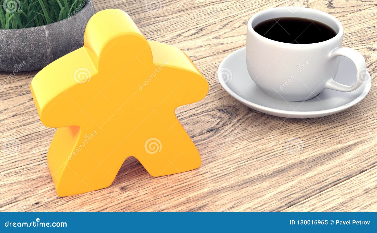 Red Wooden Meeple Isolated On White Background. Watercolor Hand Drawn ...