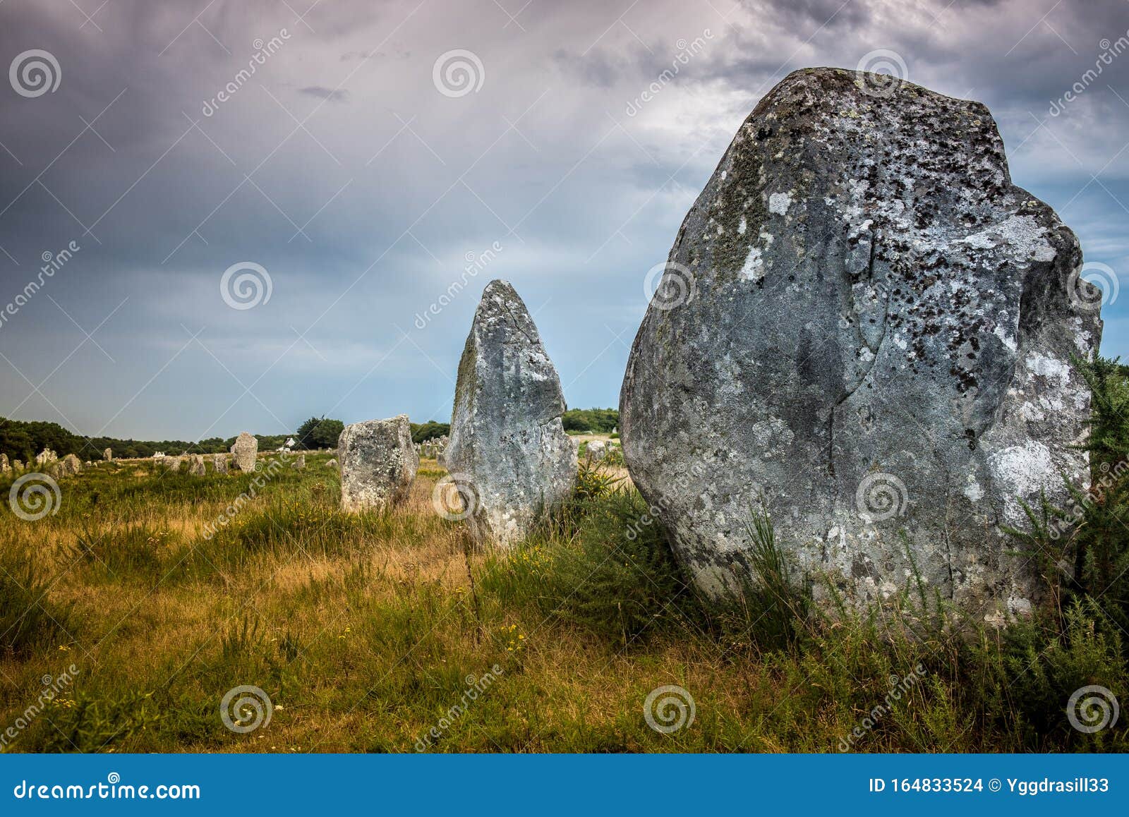 Large Menhir Stone from the Carnac Alignment Stock Photo - Image of ...