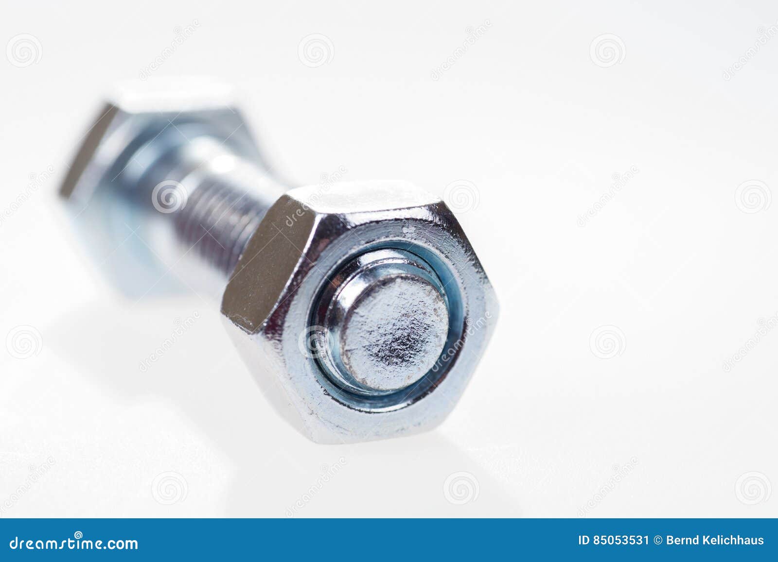 Large Metal Bolt with Nut Tightened Stock Image - Image of construction ...