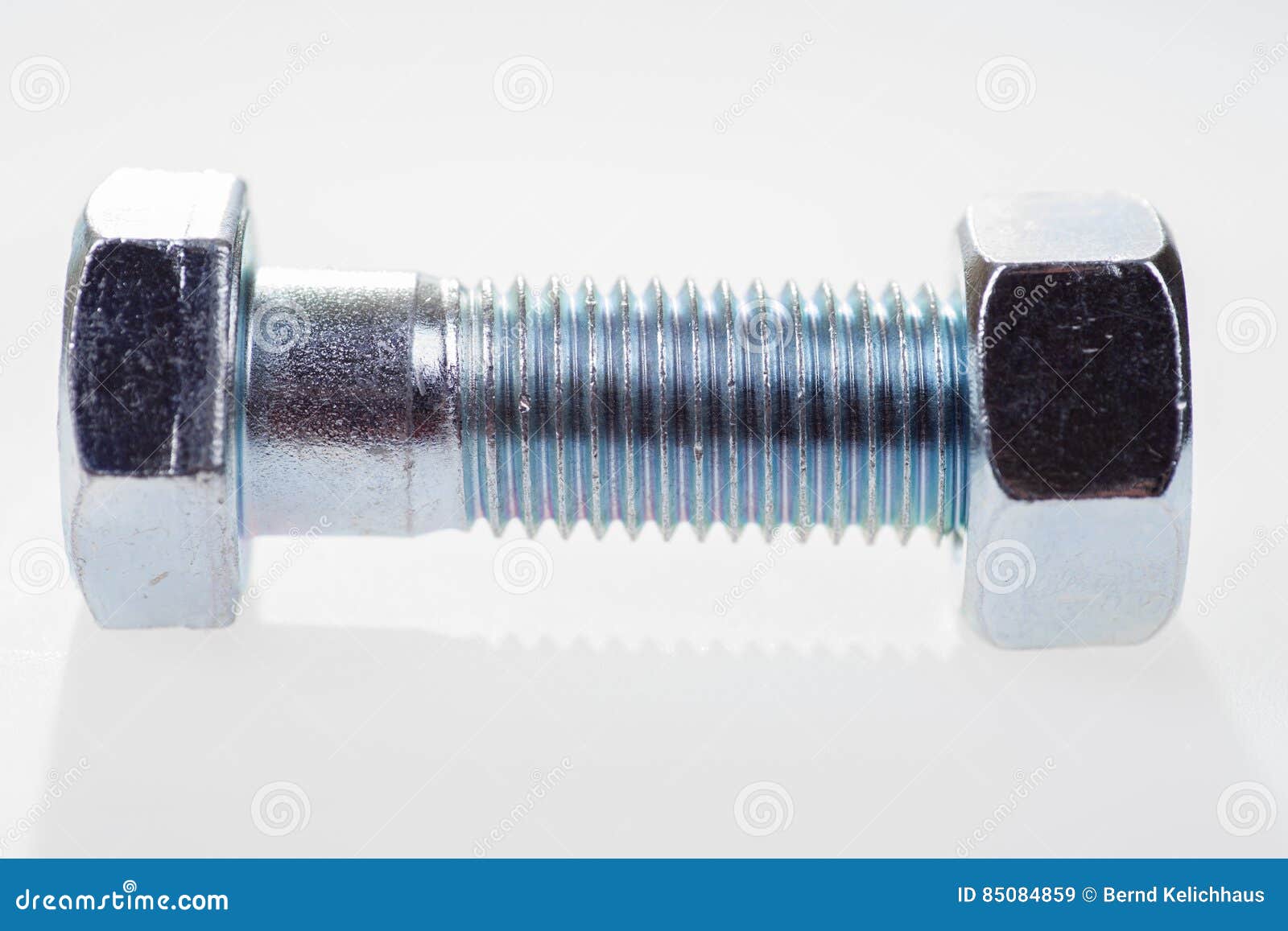Large Metal Bolt with Nut Tightened Stock Image - Image of hardware ...