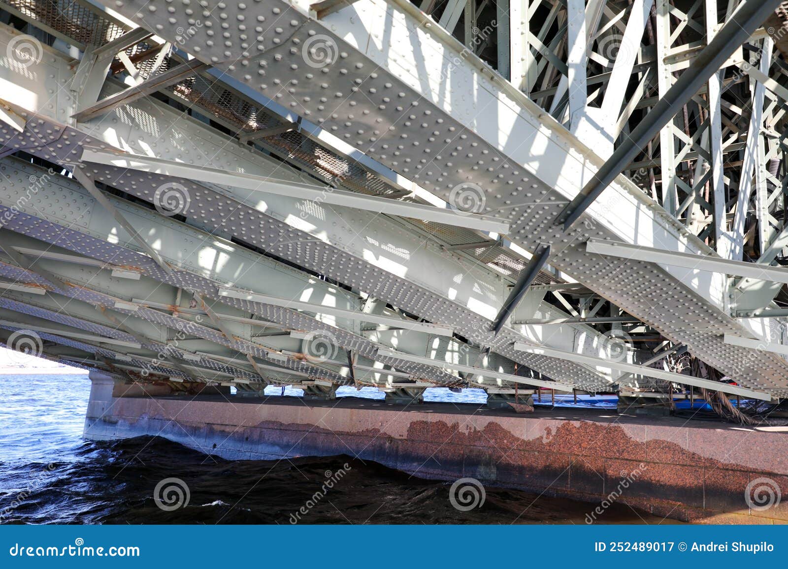 Large Metal Bridge on the River. Stock Image - Image of architecture ...