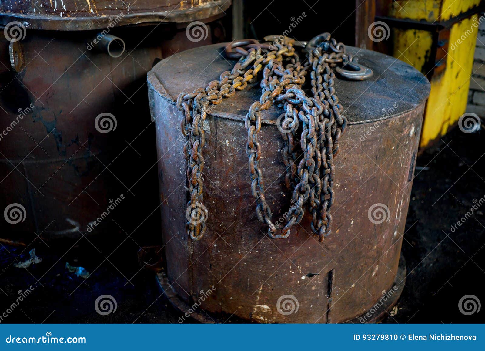 Large metal chains stock photo. Image of pipe, machine - 93279810