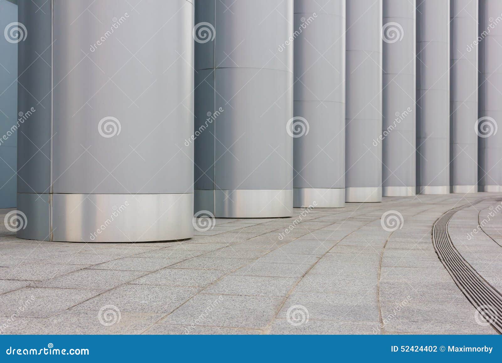 Large metal columns stock photo. Image of illuminated - 52424402