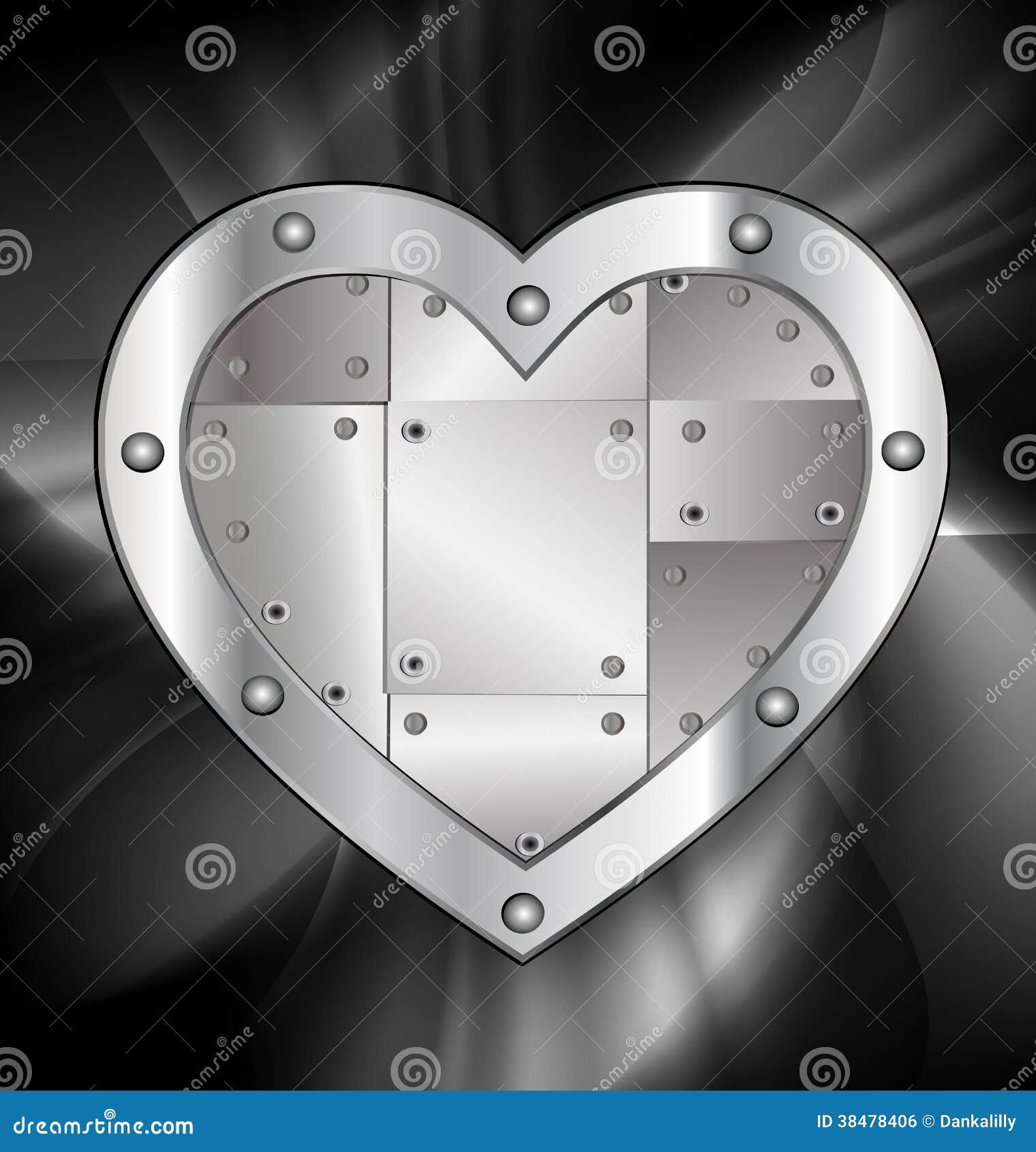 Large metal heart stock vector. Illustration of dark - 38478406