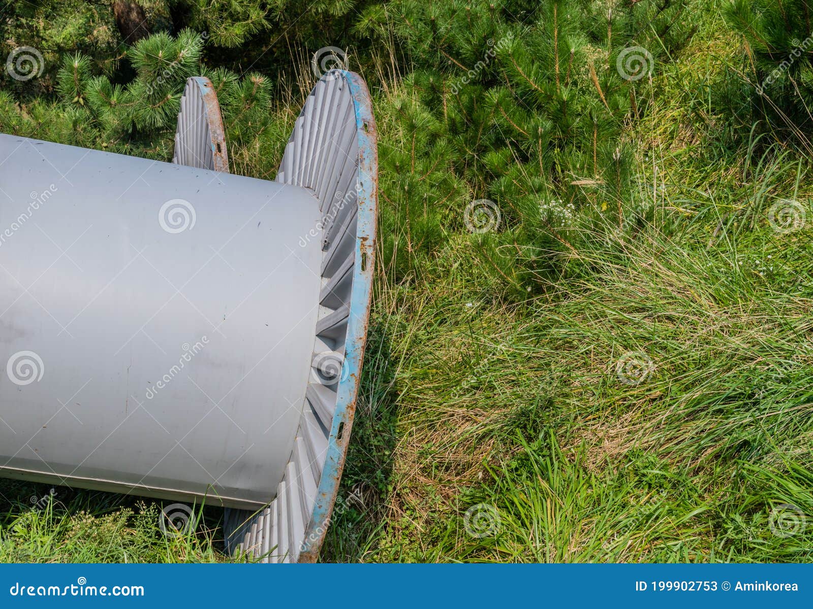 Large Metal Industrial Spools Stock Image - Image of industrial, long ...