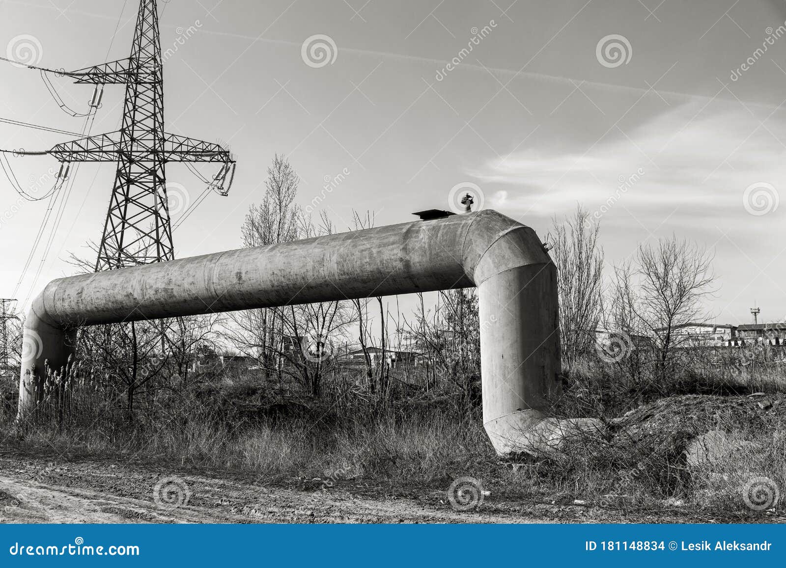 Large Metal Pipe Overpass of Steel for Pumping Oil. Revolution ...