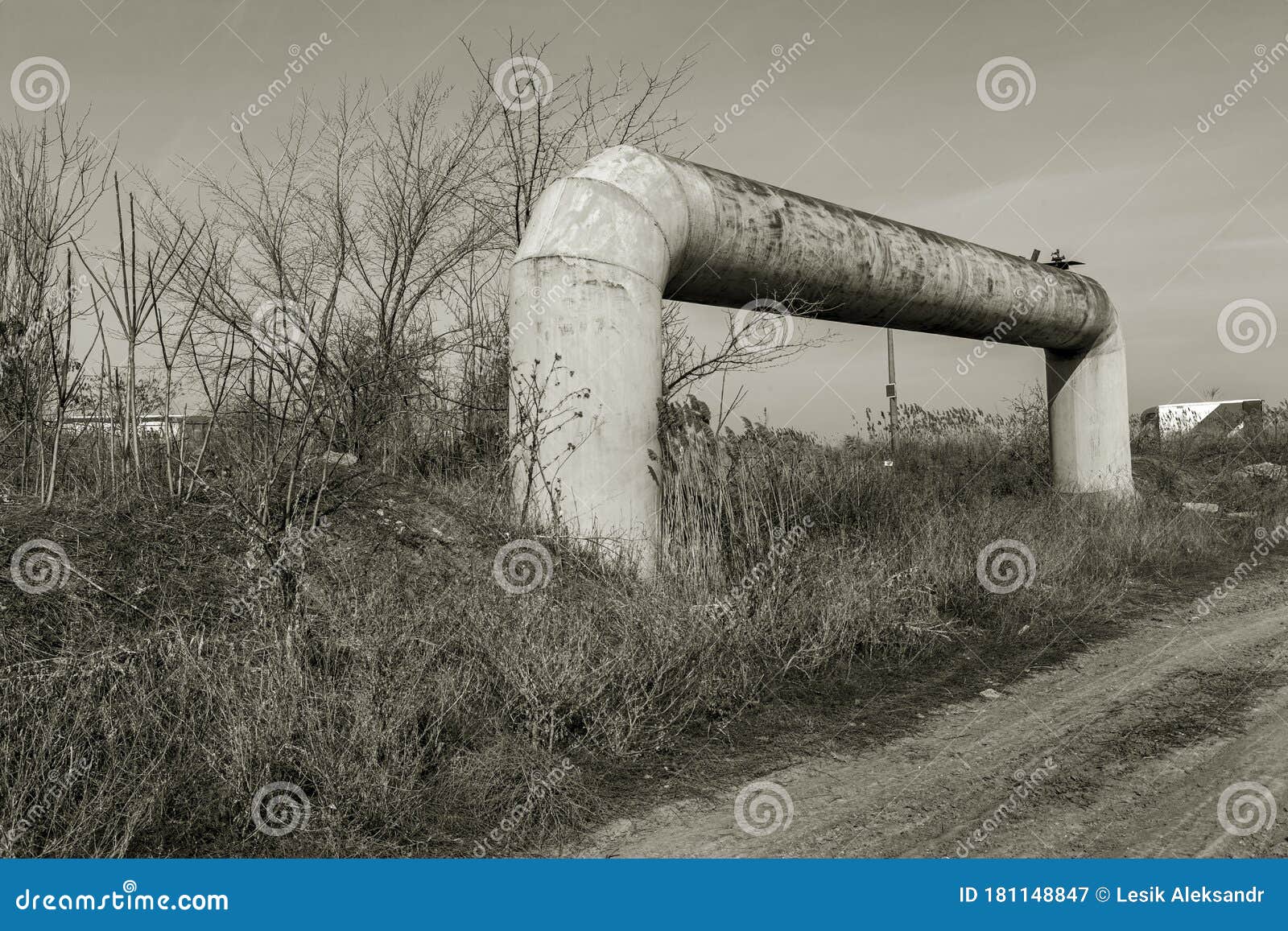 Large Metal Pipe Overpass of Steel for Pumping Oil. Revolution ...