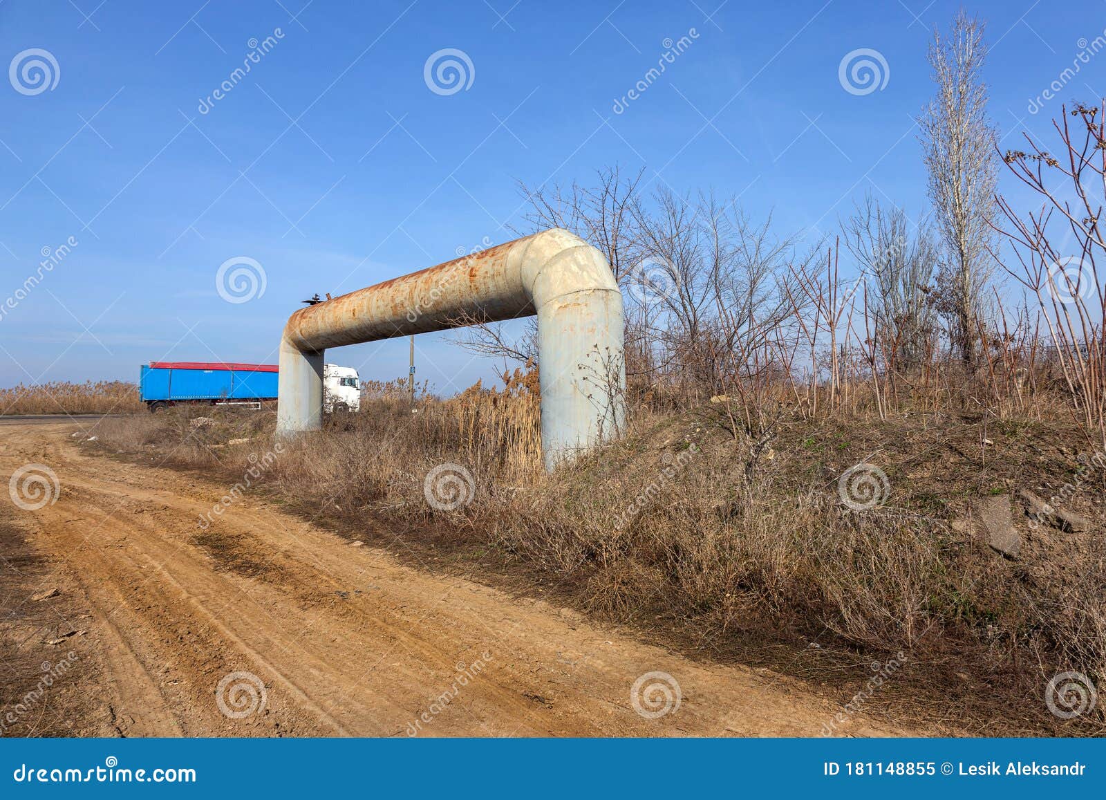 Large Metal Pipe Overpass of Steel for Pumping Oil. Revolution ...