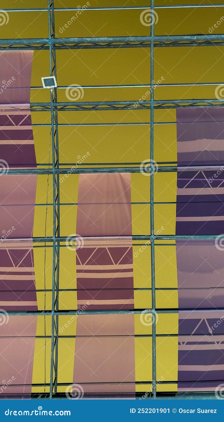 Large Metal Structure Interwoven with Panels of Intense Colors ...