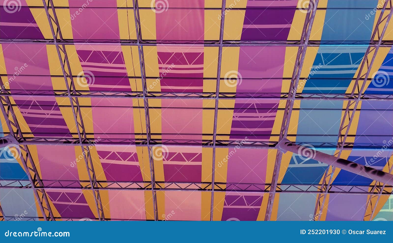 Large Metal Structure Interwoven with Panels of Intense Colors ...